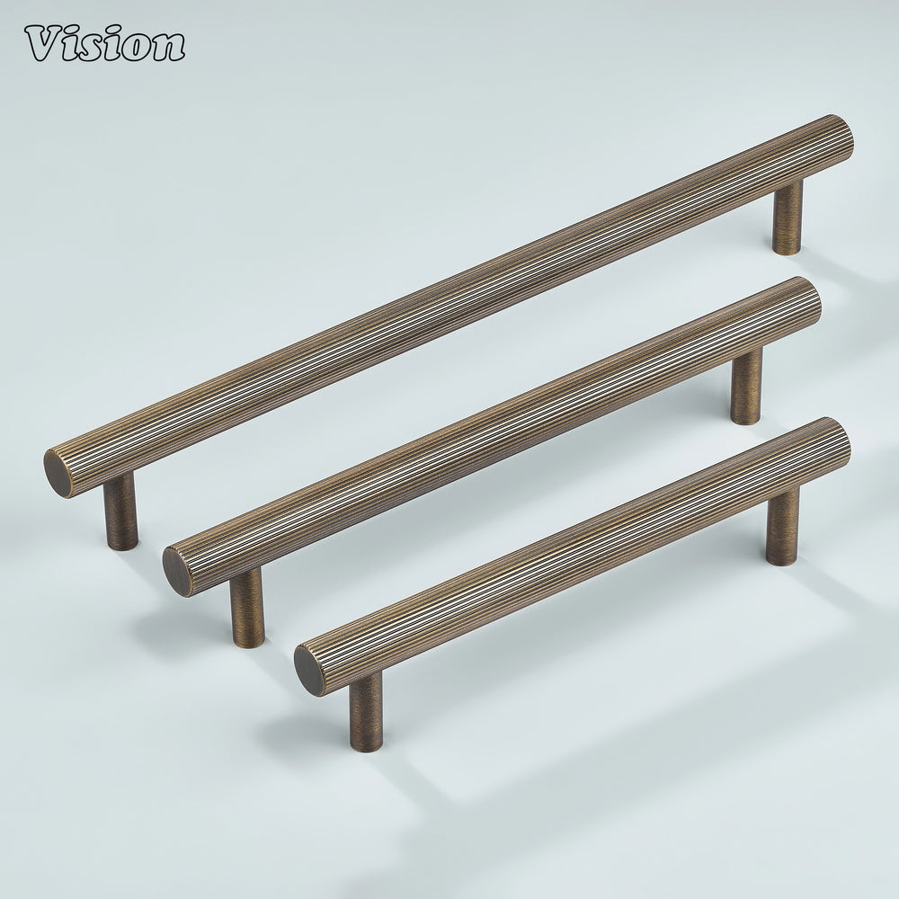 Striato Linear Knurled Brass Cabinet Handle - Antique Bronze | Vision ...